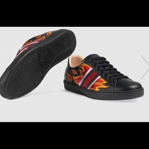 Gucci | Shoes | Ace Sneakers With Flames | Poshmark